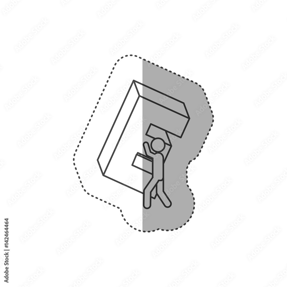 figure person with e symbol in his hands, vector illustration design ...