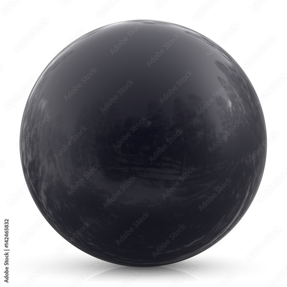 Black sphere ball round button basic circle geometric shape solid ...