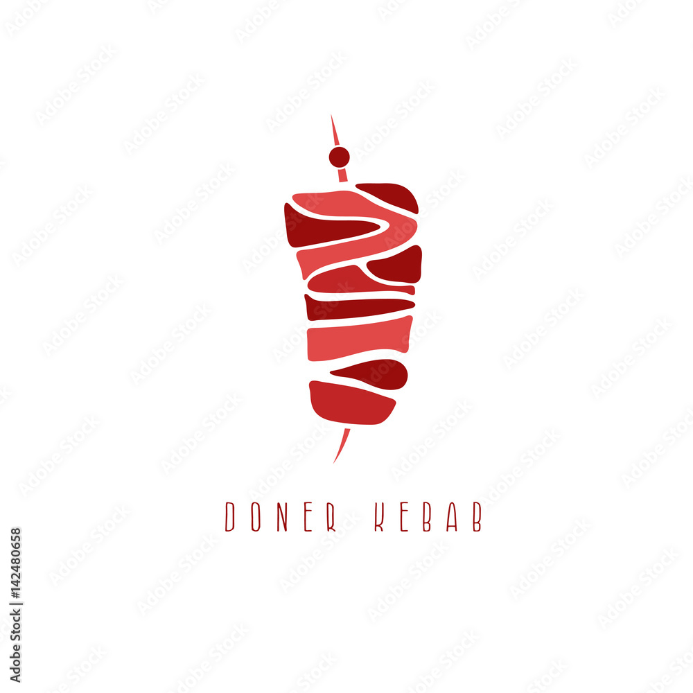 simple flat vector illustration of doner kebab Stock Vector | Adobe Stock