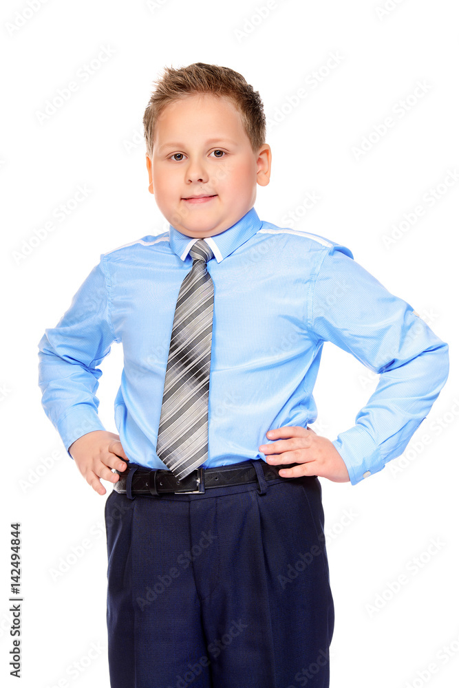 confident fat boy Stock Photo | Adobe Stock