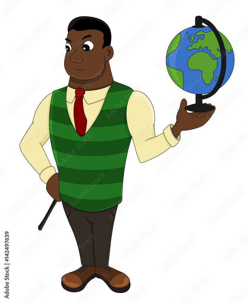Geography teacher cartoon Stock Vector | Adobe Stock