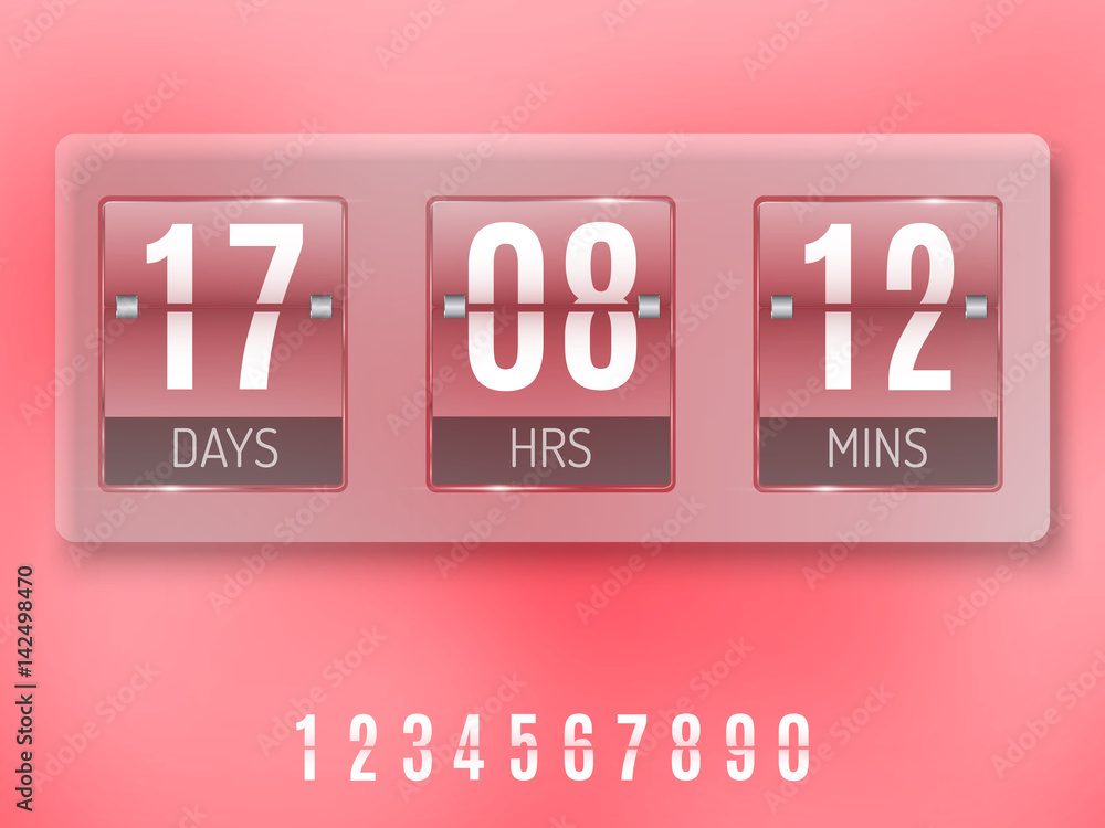 Glass Countdown timer isolated on pink background. Mechanical clock ...
