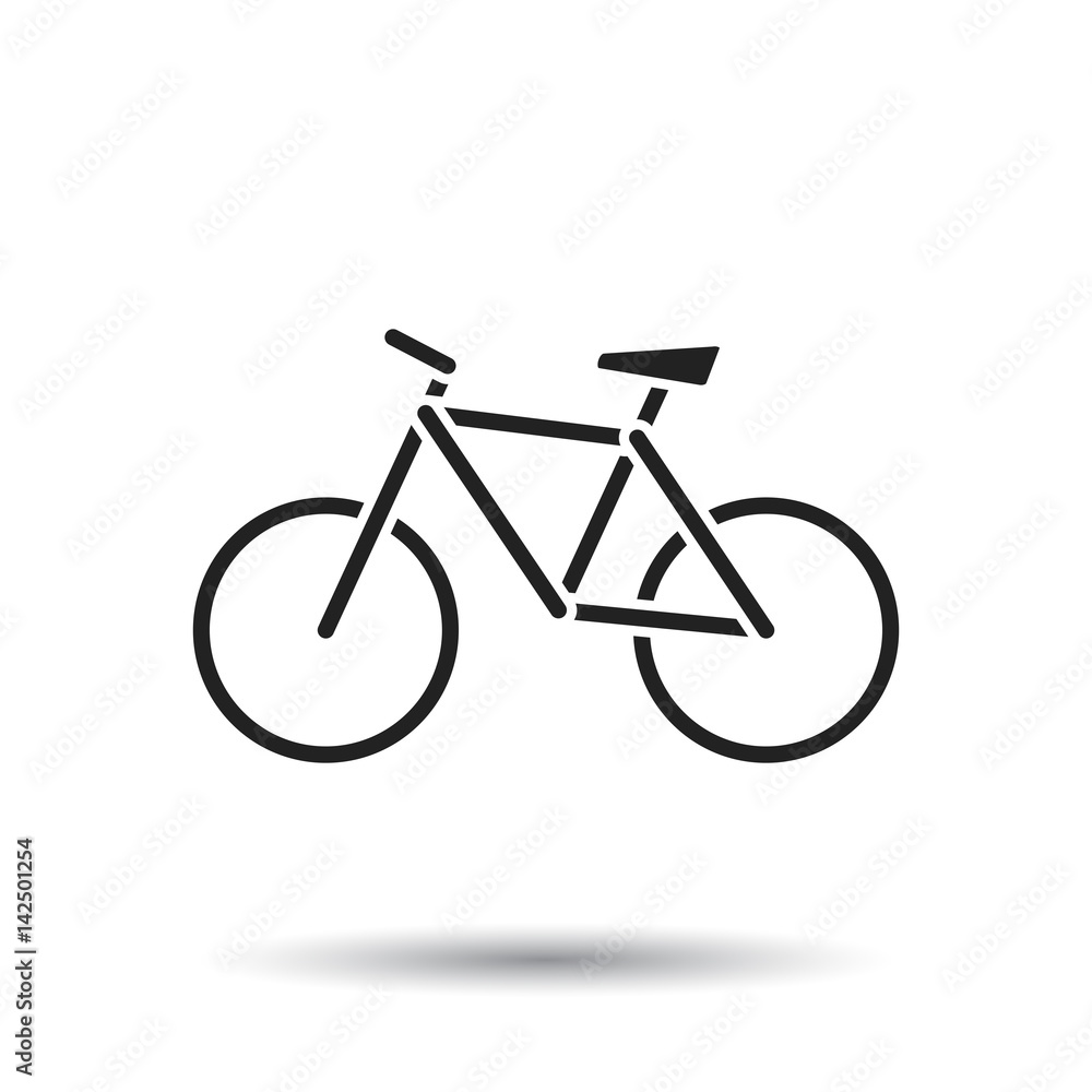 Bike icon on white background. Bicycle vector illustration in flat ...