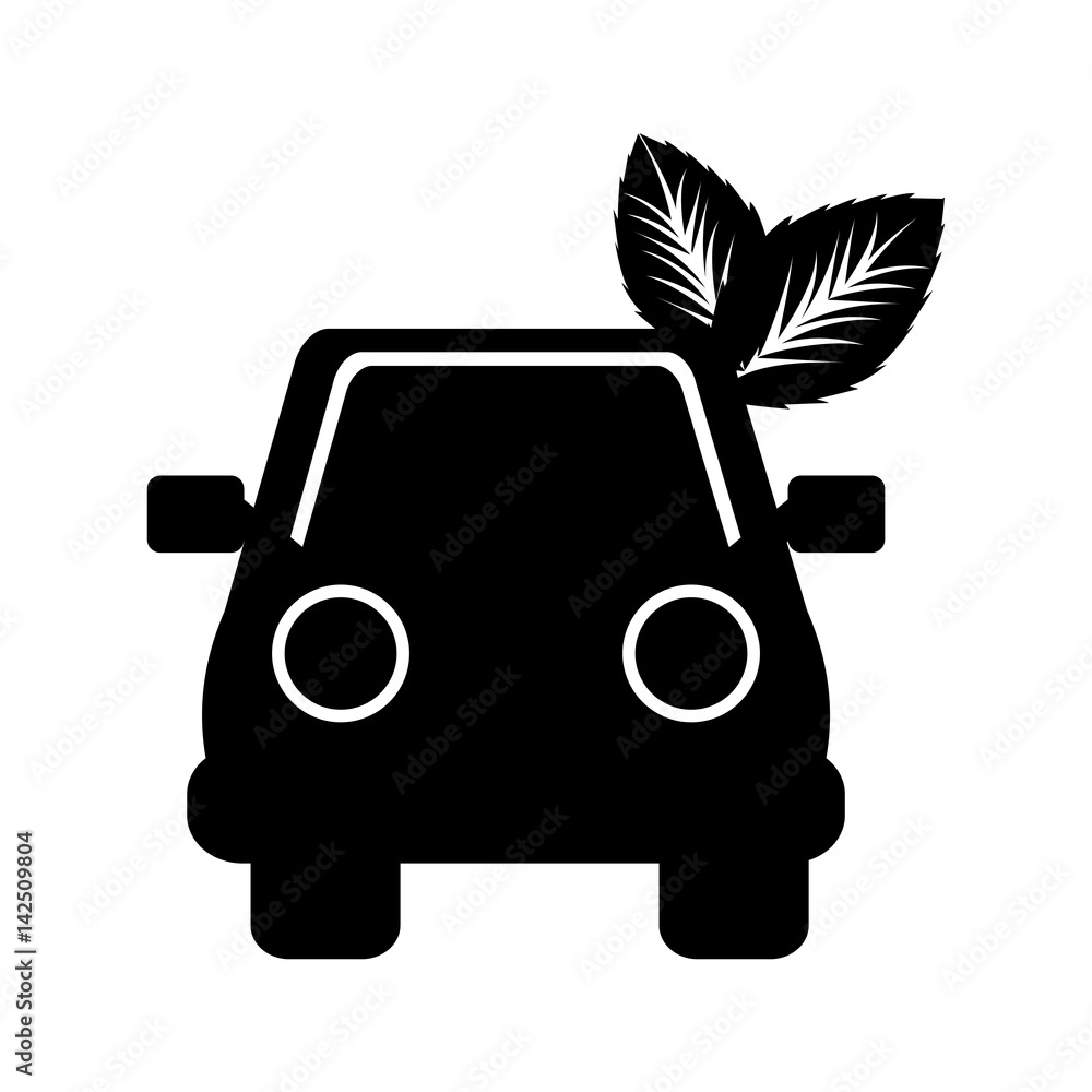 car with leafs icon vector illustration design Stock Vector | Adobe Stock