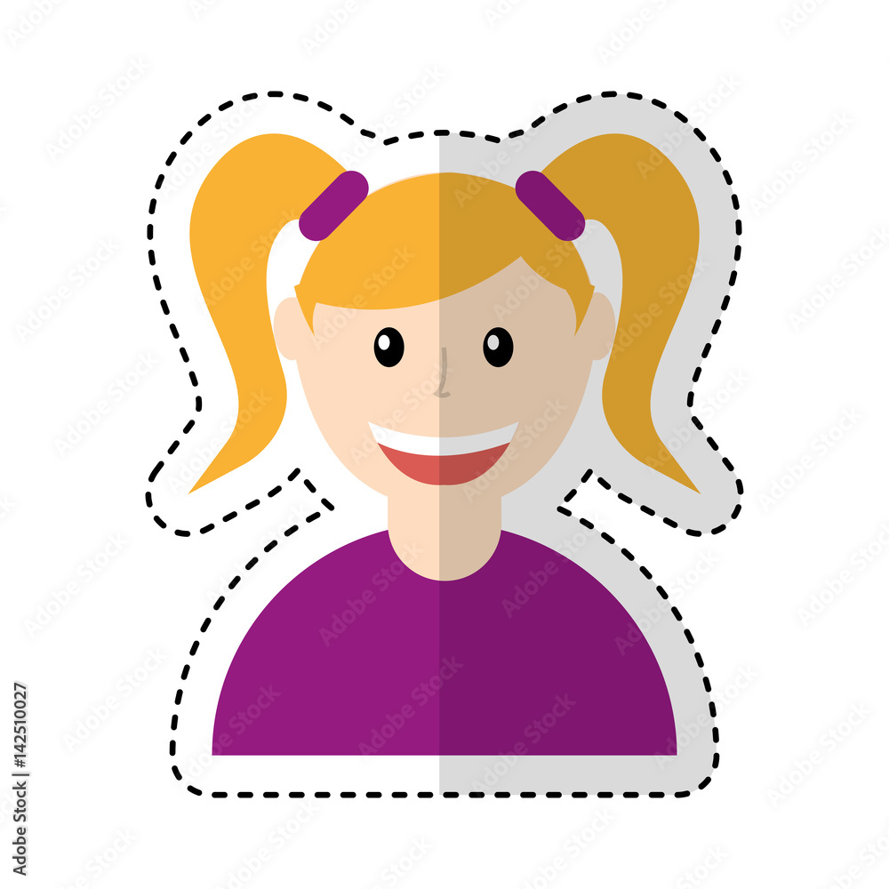 Vecteur Stock little girl character icon vector illustration design ...