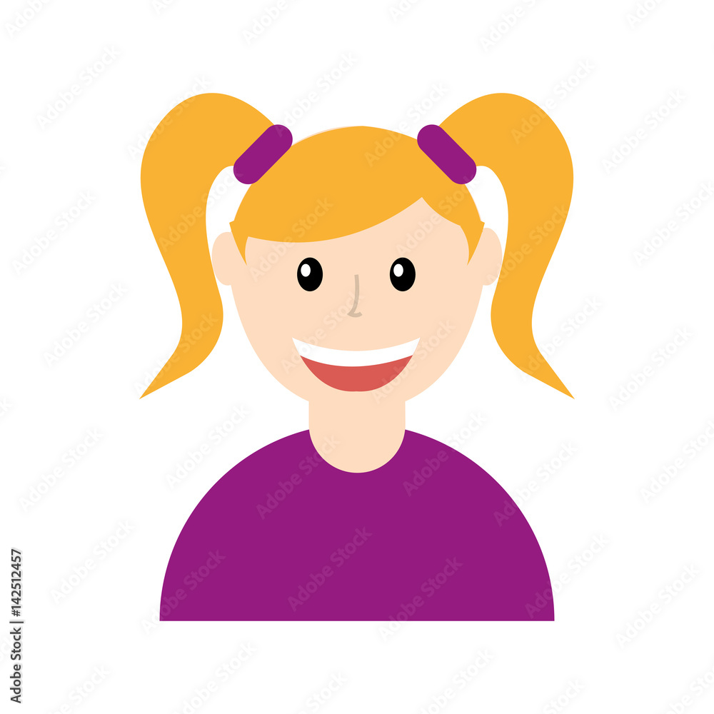 little girl character icon vector illustration design Stock Vector ...