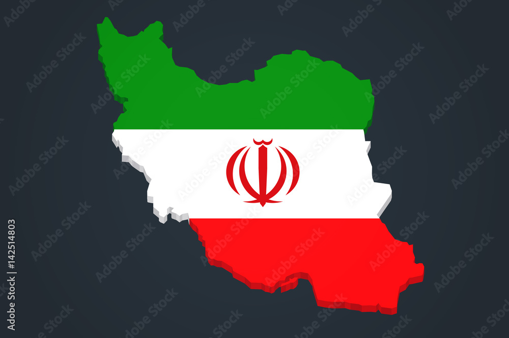 Iran 3D map with flag dark background Stock Illustration | Adobe Stock