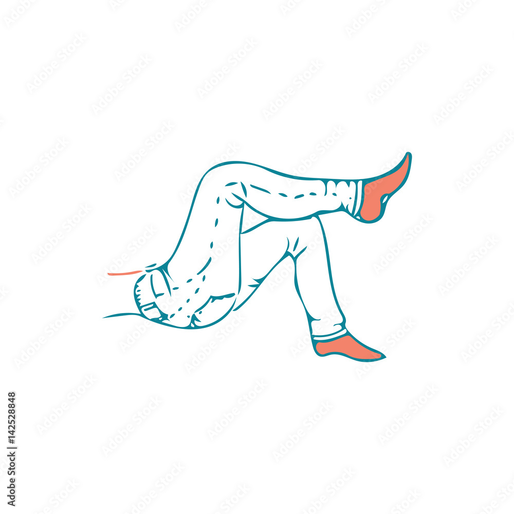 Doodle Styled Hand Drawn Vector of Lying Crossed Girl Legs. Girl legs ...