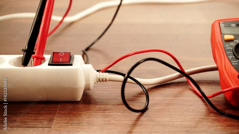 Measurement of voltage in electrical socket extension cord with ...