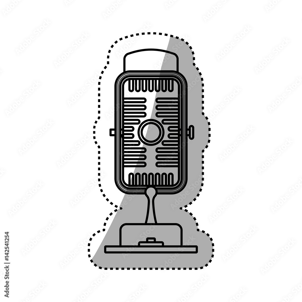 Vetor de Vintage radio microphone icon vector illustration graphic ...