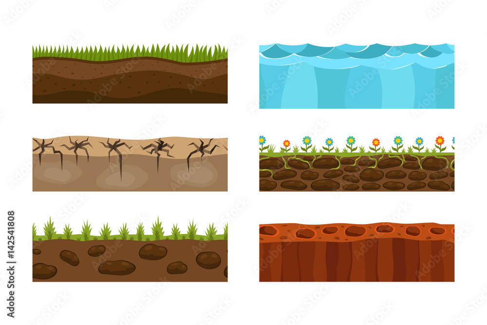 Cross section ground slice isolated some piece nature outdoor ecology ...