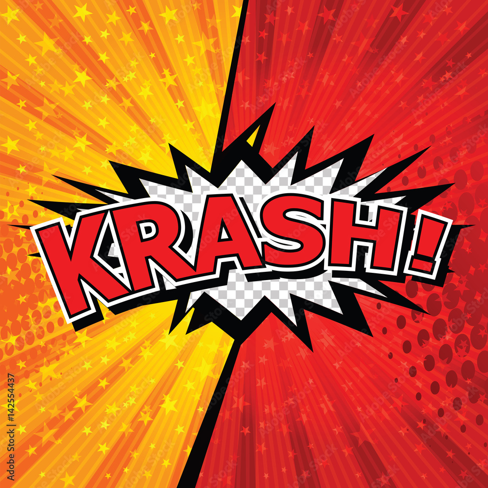 krash! Comic Speech Bubble, Cartoon. art and illustration vector file ...