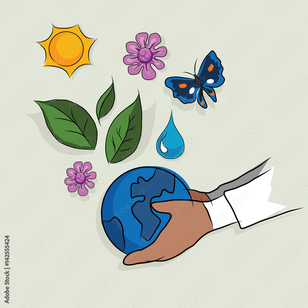 hand holding globe ecology mother earth concept of ecology beautiful ...