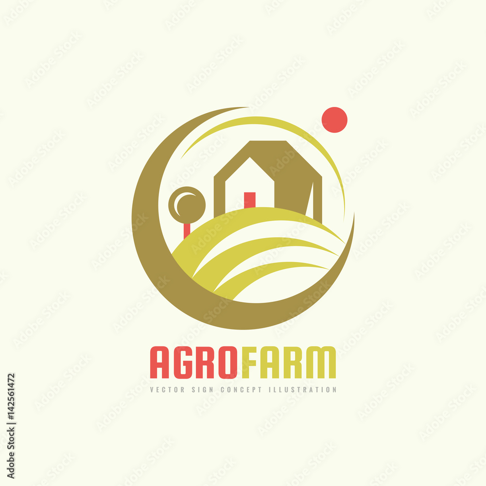 Agro Farm - vector logo template concept. Organic eco product sign ...