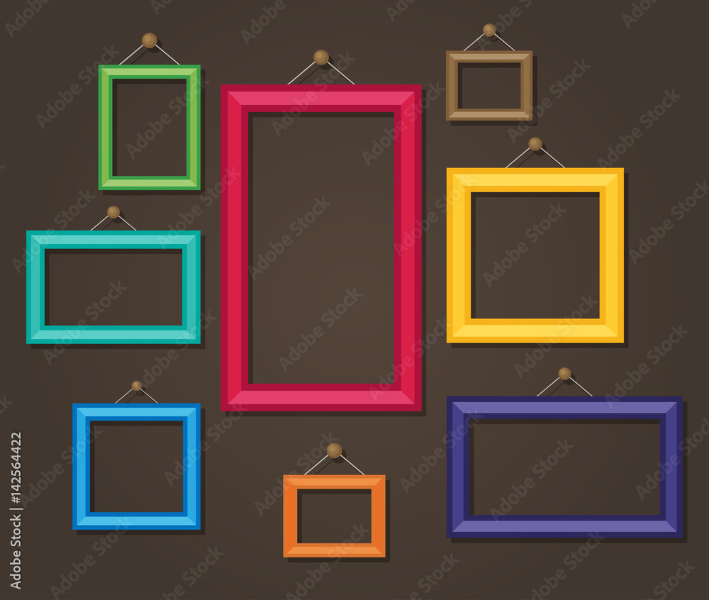 Cartoon Photo Picture Painting Drawing Frame Stock Vector | Adobe Stock
