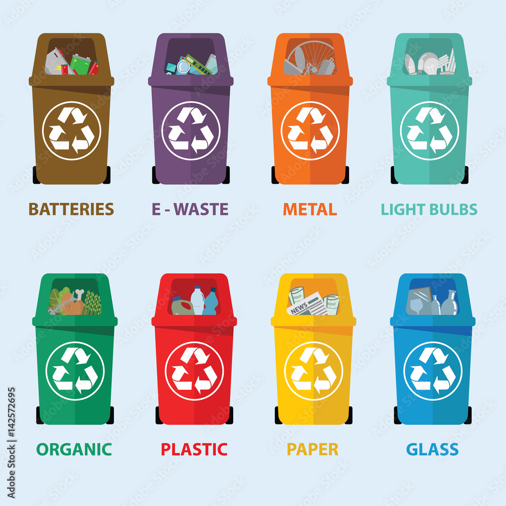 Waste management concept. Waste segregation. Separation of waste on ...
