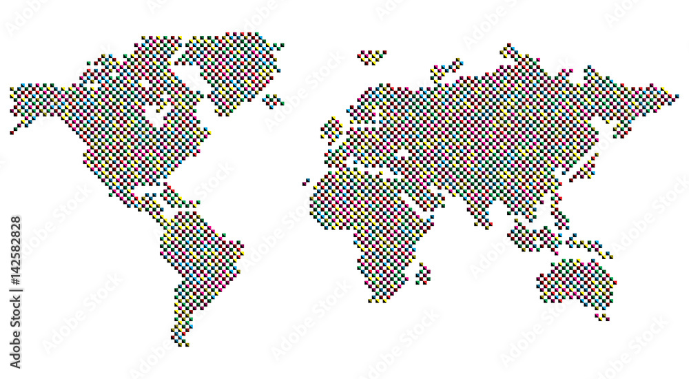 World Map Random dots Stock Vector | Adobe Stock