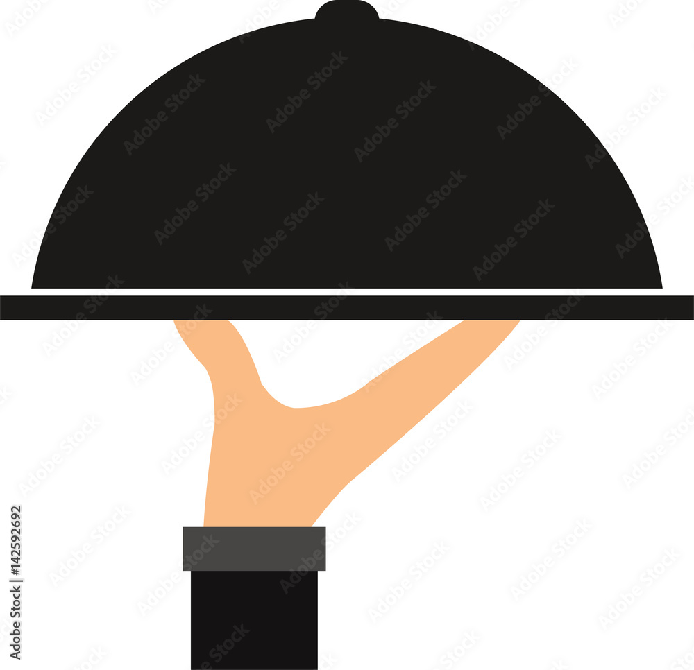 hand-holding tray Stock Vector | Adobe Stock
