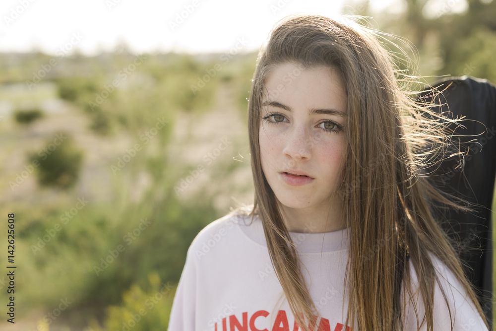 Portrait of a 15 year old teenage girl Stock Photo | Adobe Stock