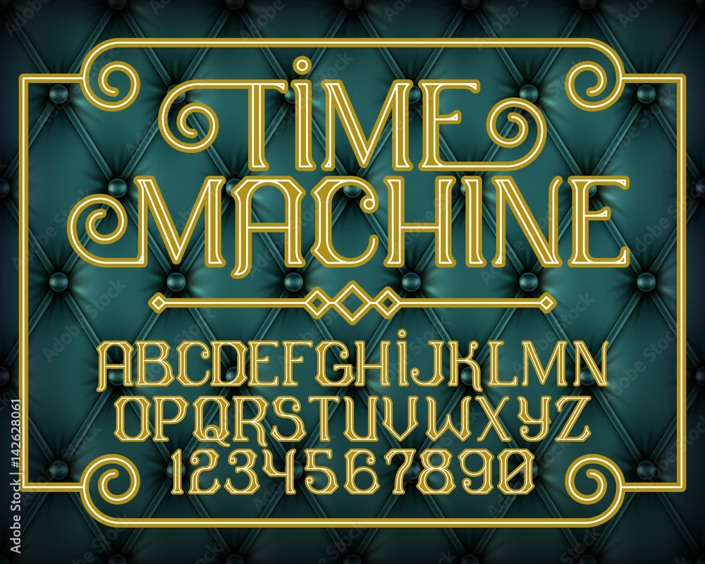 Decorative vintage font Time Machine Stock Vector | Adobe Stock