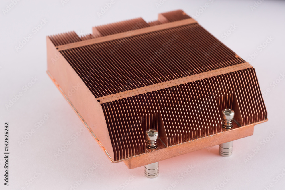 Used copper heat sink for cooling the microprocessor of the computer ...