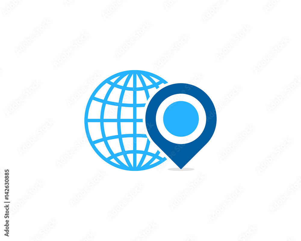 Globe Point Icon Logo Design Element Stock Vector | Adobe Stock