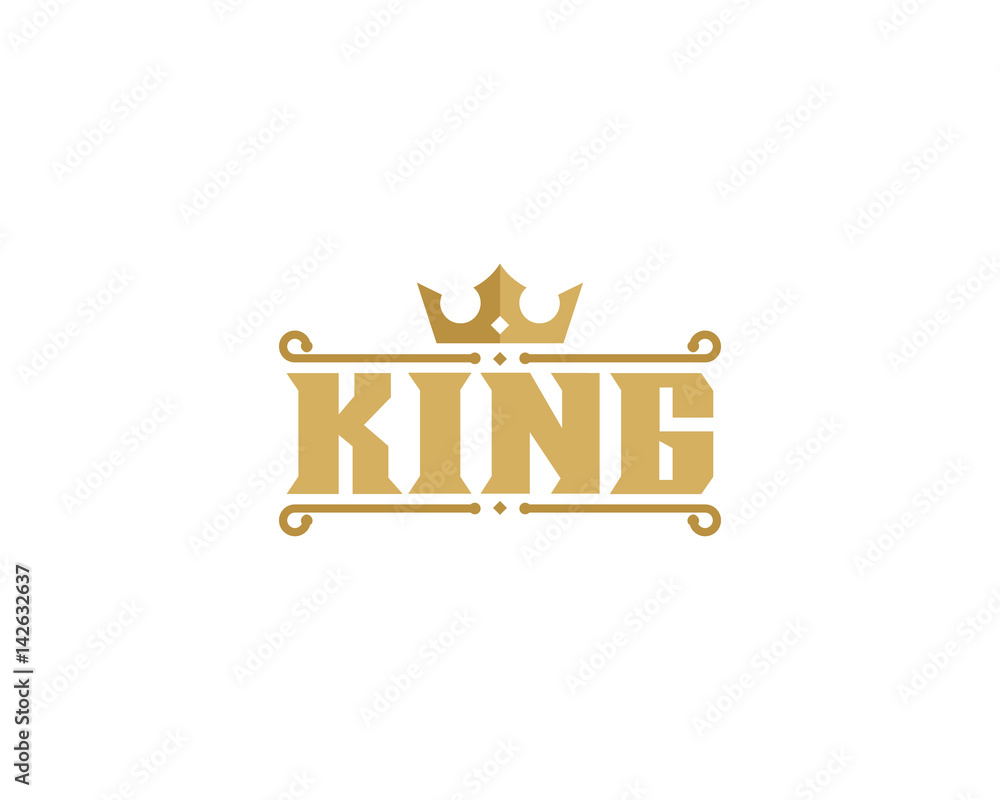 King Lettermark Icon Logo Design Element Stock Vector | Adobe Stock