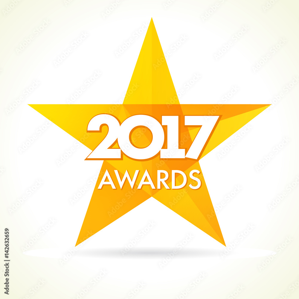 2017 awards star logo. Golden label vector facet star award 2017 on ...