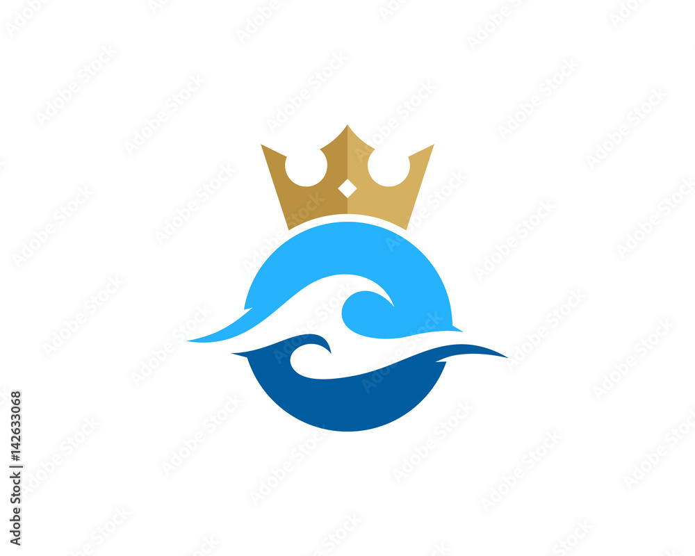 King Ocean Icon Logo Design Element Stock Vector | Adobe Stock