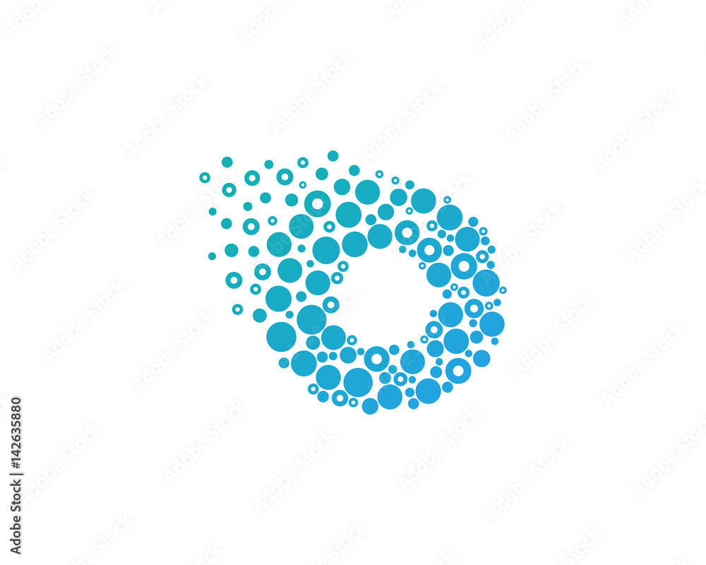 Letter O Particle Circle Icon Logo Design Element Stock Vector | Adobe ...
