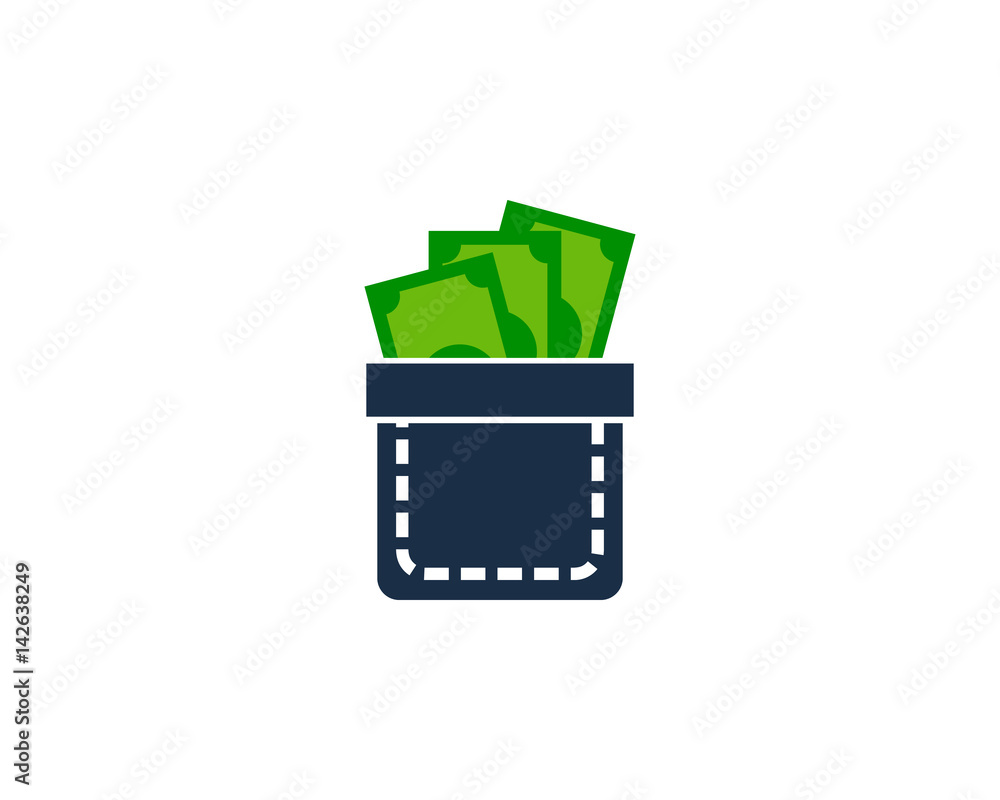 Money Pocket Icon Logo Desing Element Stock Vector | Adobe Stock