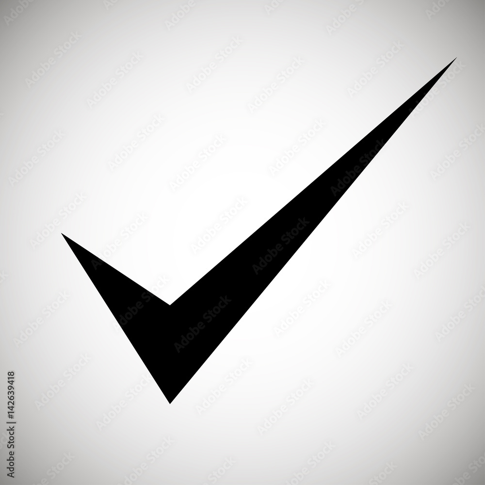 Black check mark icon. Tick symbol in black color, illustration. Stock ...