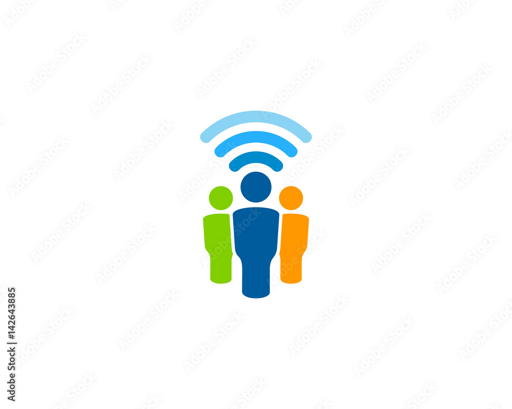 Social Wifi Icon Logo Design Element Stock Vector | Adobe Stock