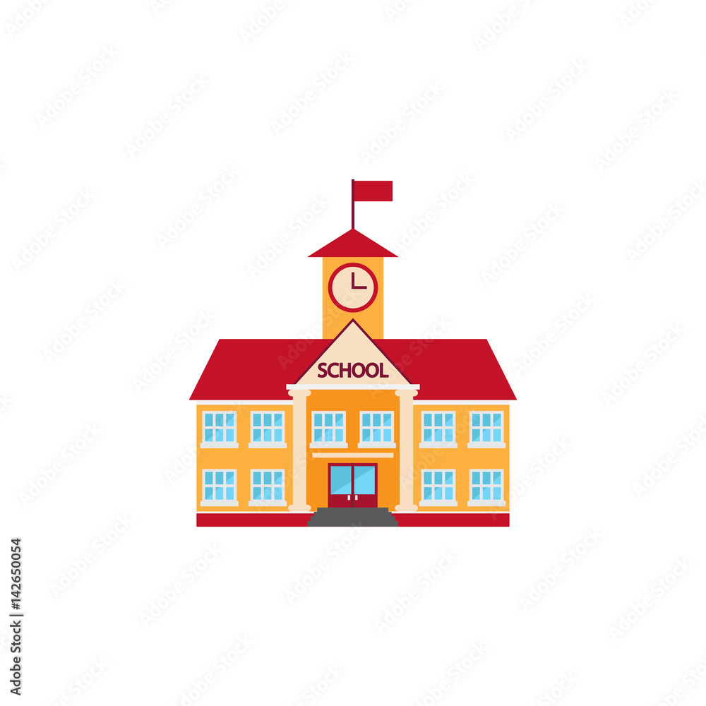 school building icon vector, solid logo, colorful pictogram isol Stock ...