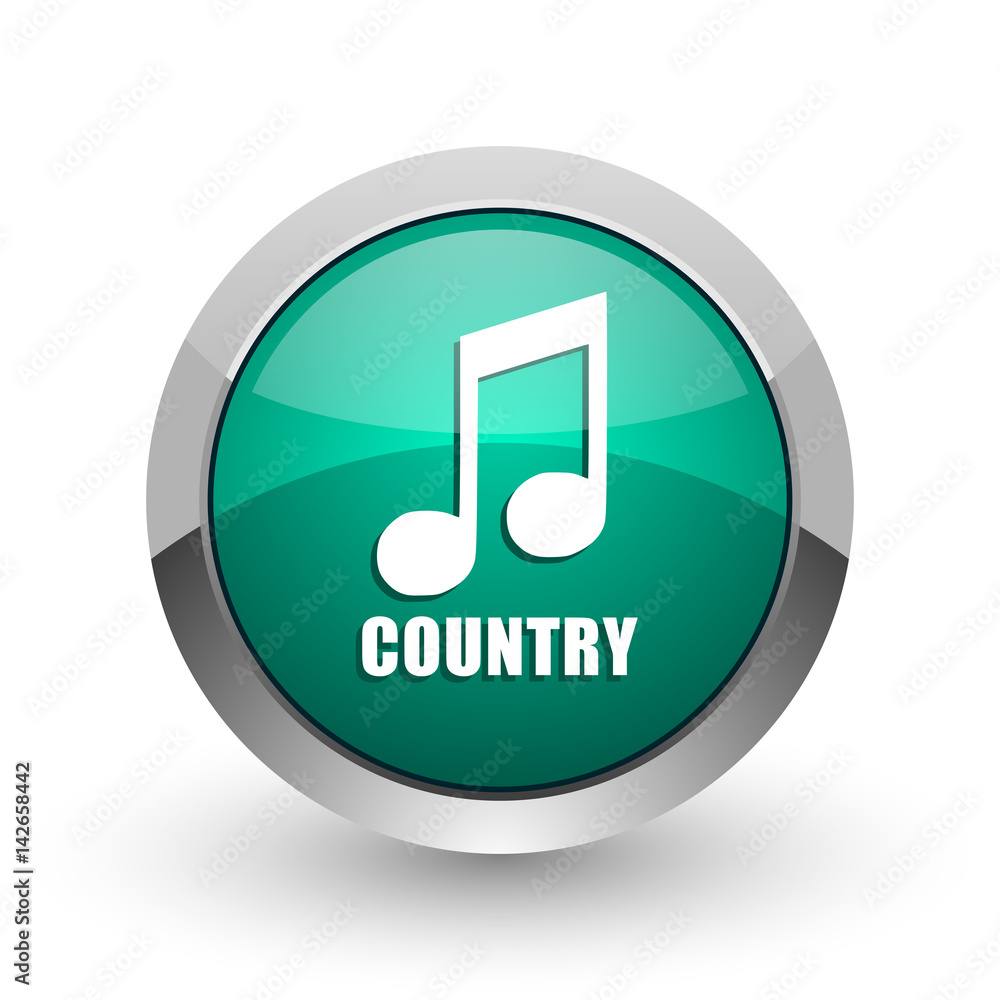 Music country silver metallic chrome web design green round internet ...