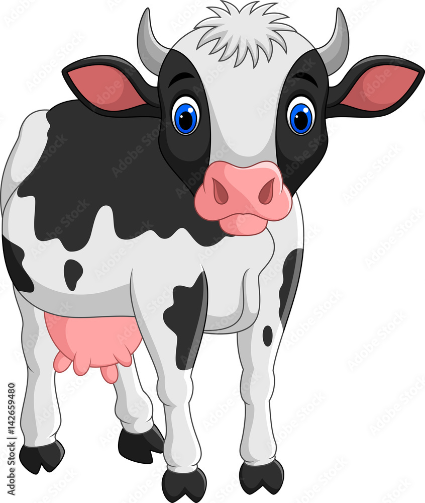 Cartoon cow isolated on white background Stock Vector | Adobe Stock