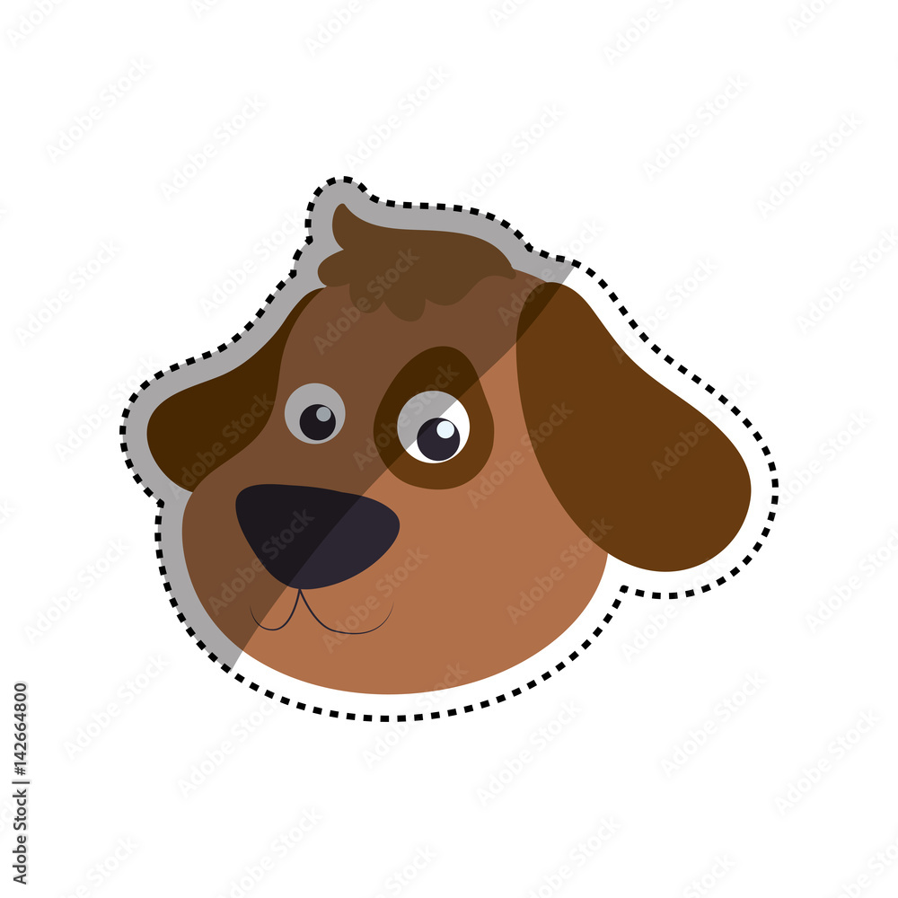 Dog Face Cartoon Drawing
