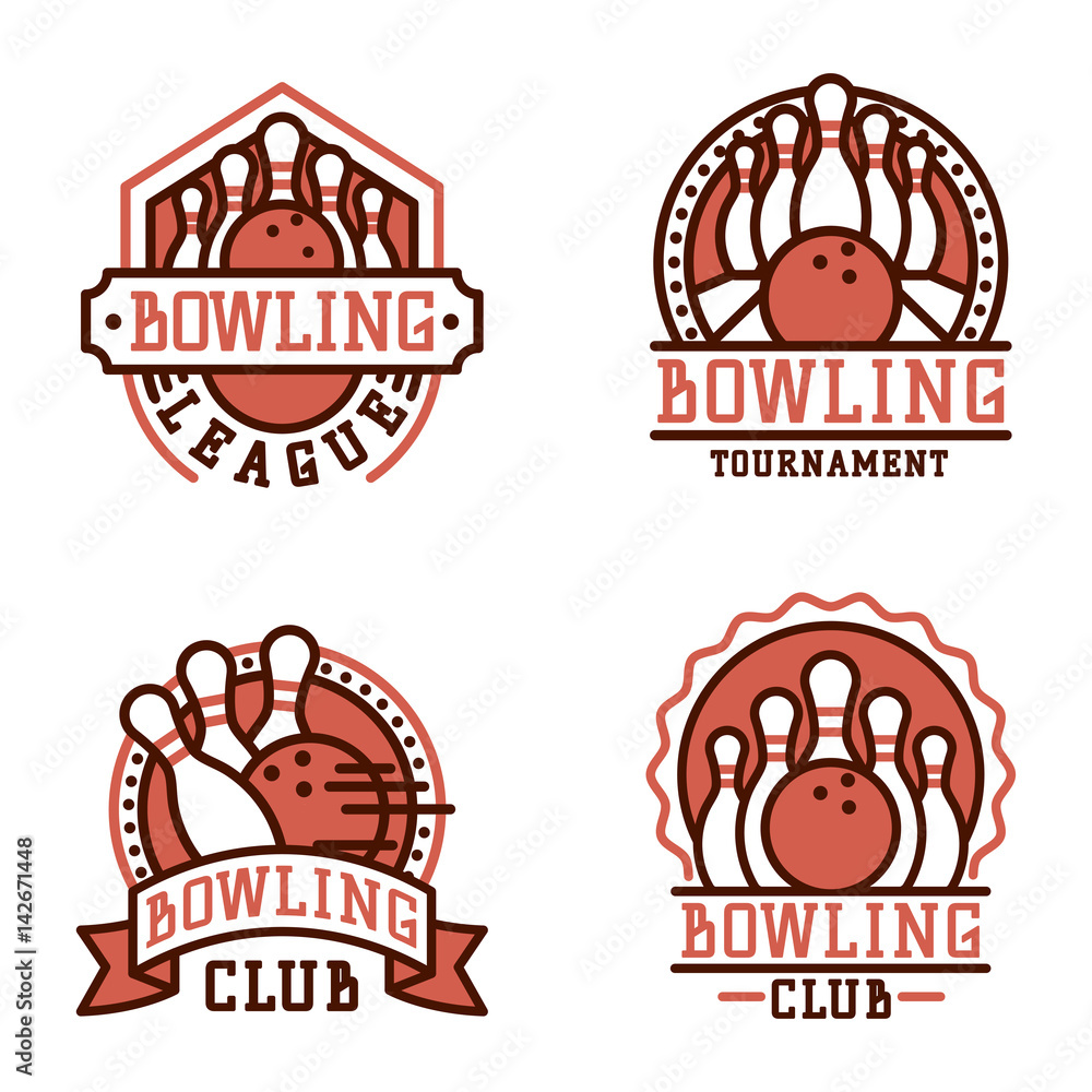 Vector bowling emblem and design element logotype template badge item ...