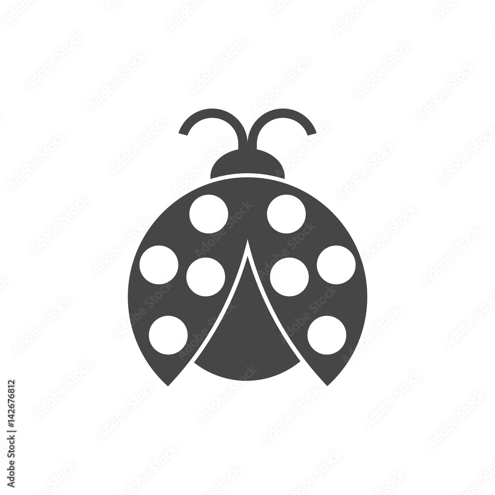Ladybug icon in flat style - Illustration Stock Vector | Adobe Stock