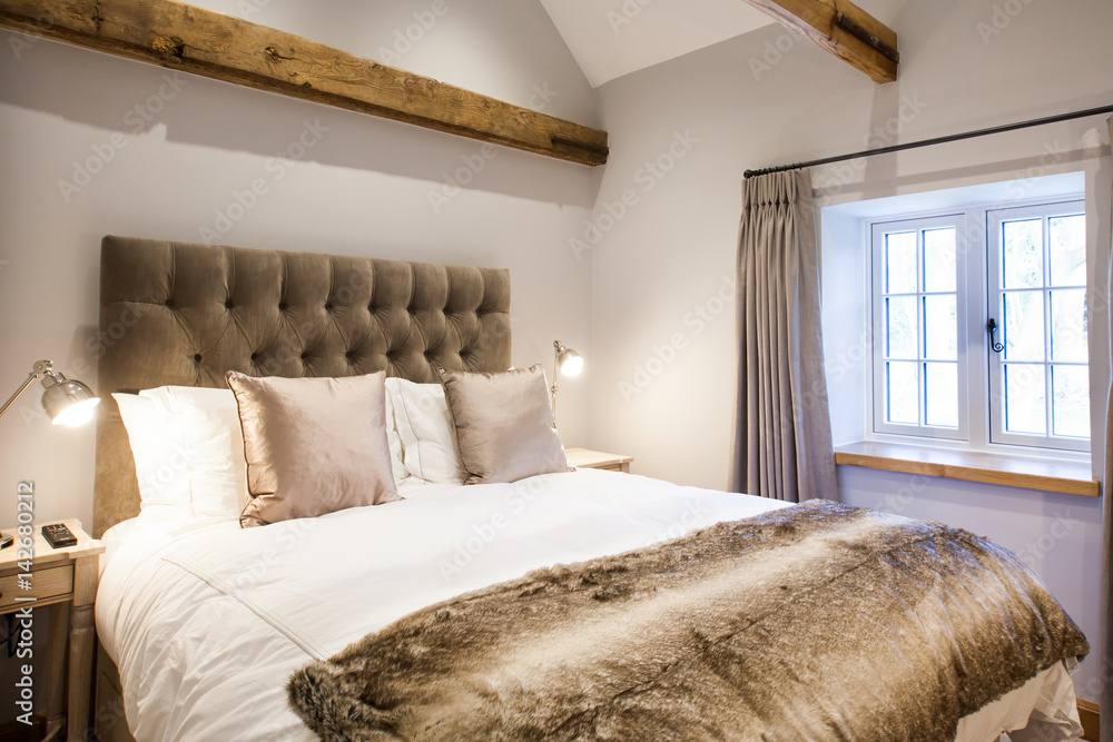 bright bedroom interior design Stock Photo | Adobe Stock