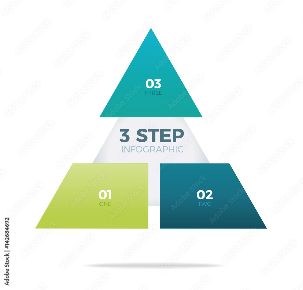 Three step pyramid infographic Stock Vector | Adobe Stock