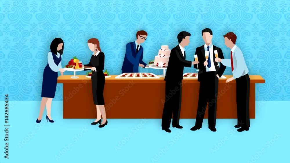 Business lunch break video animation footage Stock-Video | Adobe Stock