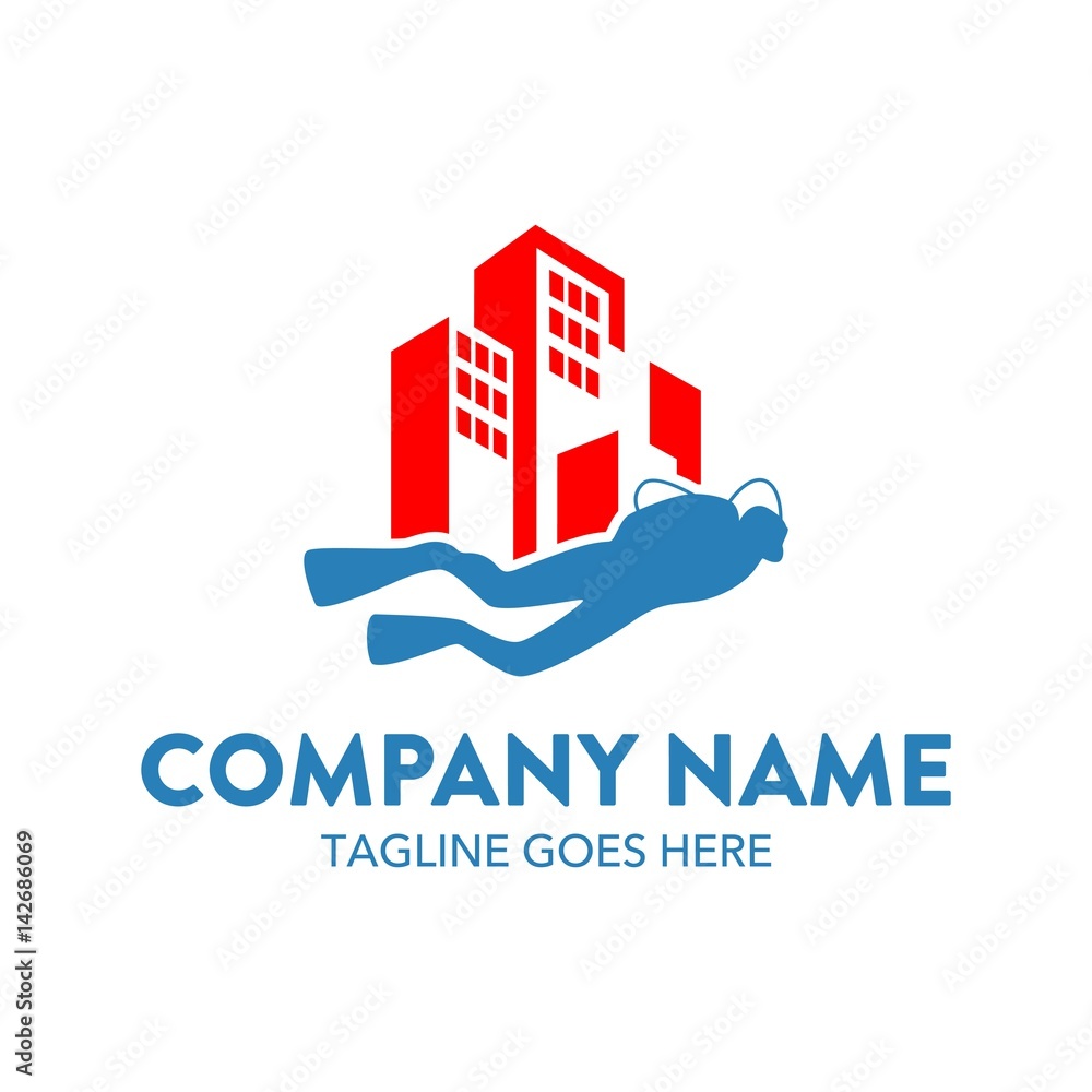 Diving Logo Stock Vector | Adobe Stock