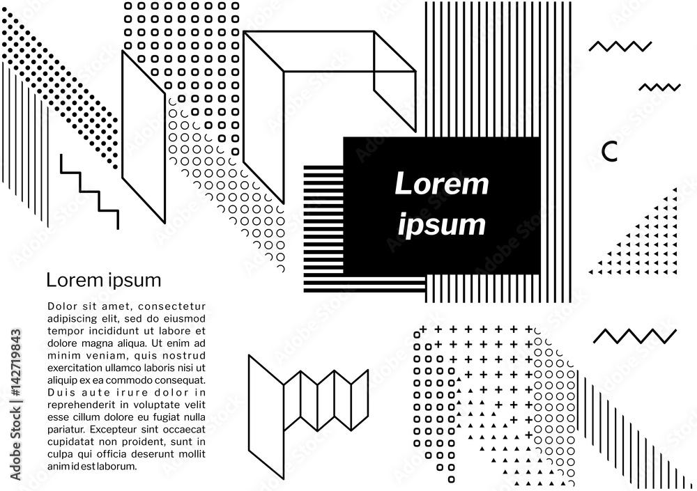 Geometric background with different forms. Template for covers, flyers ...