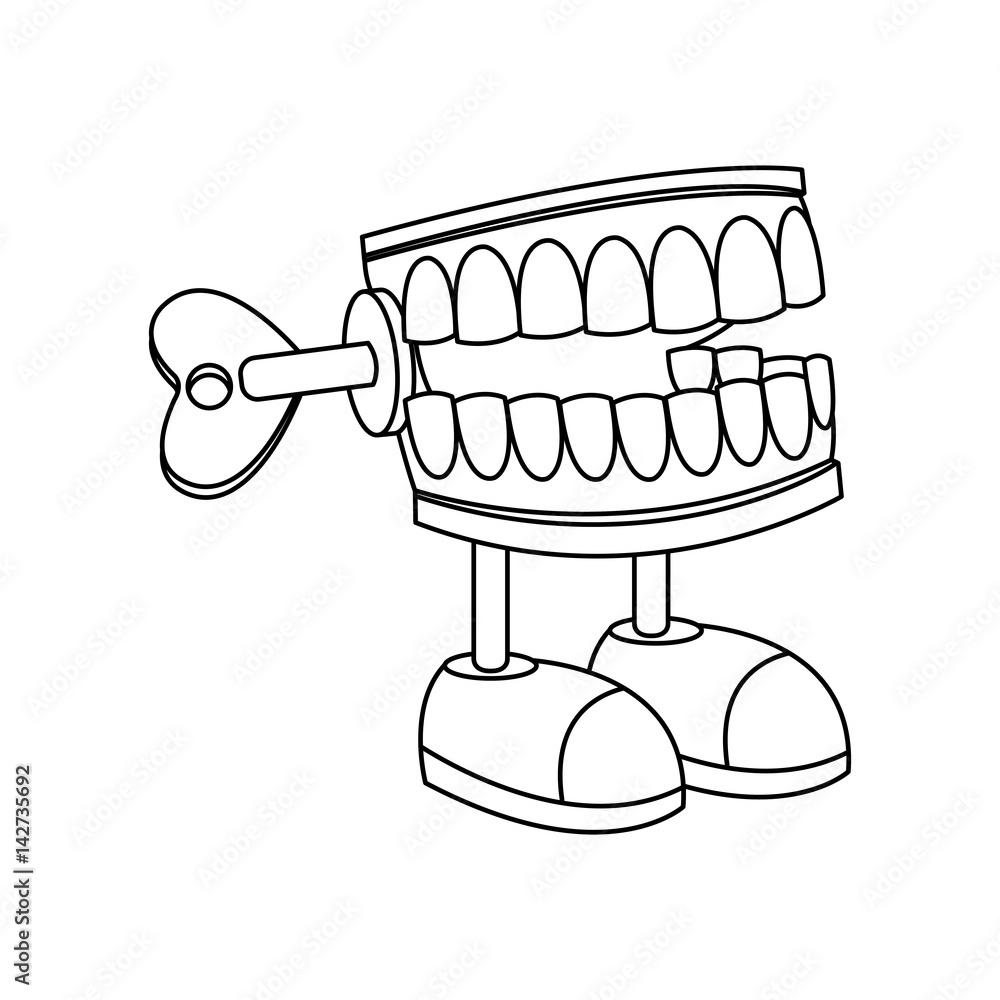 teeth Chattering joke icon over white background. vector illustration ...