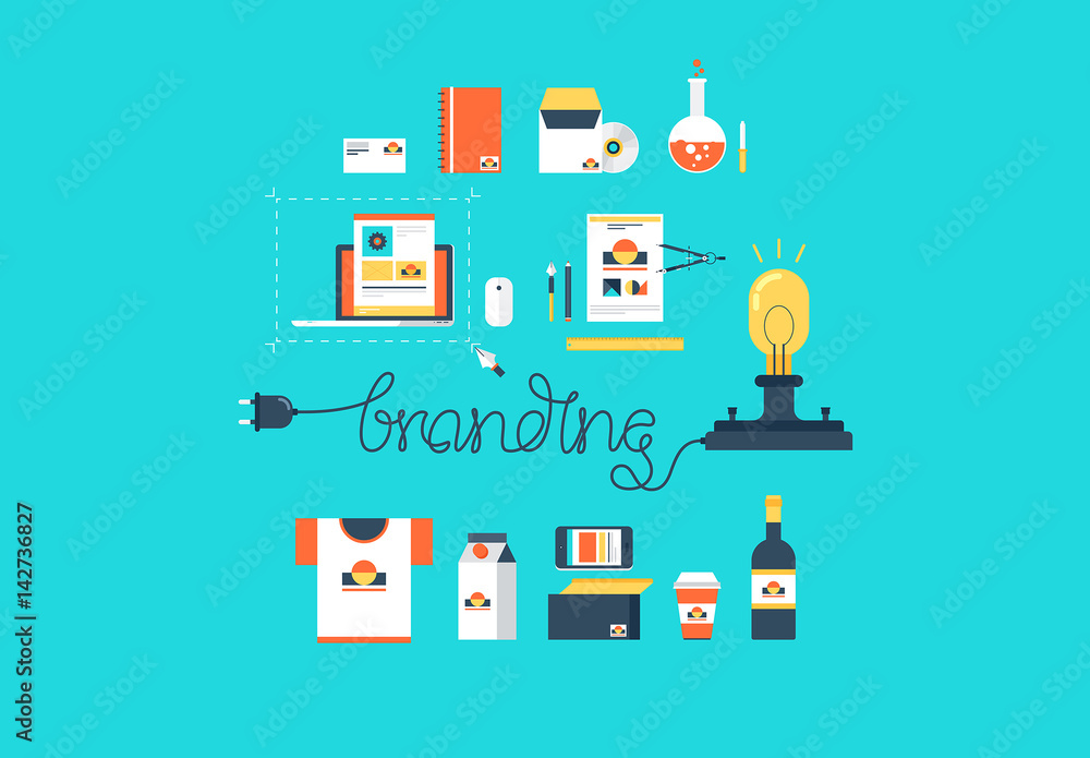 Colorful Branding Icon Set 1 Stock Template | Adobe Stock