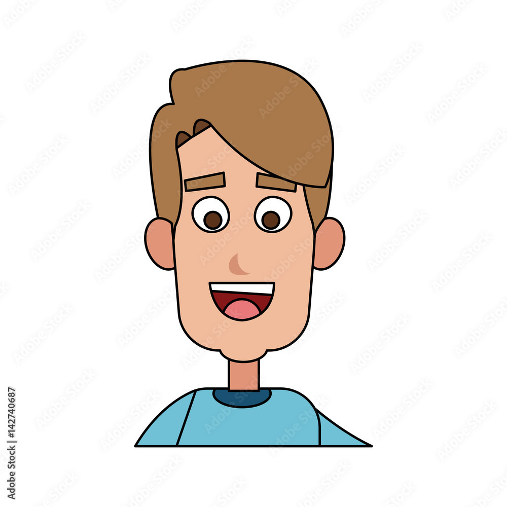 happy handsome blonde man cartoon icon image vector illustration design ...