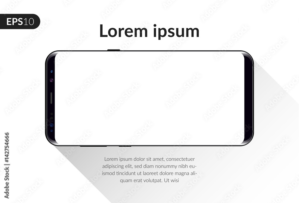 Phone, mobile smartphone isolated on white background template ...