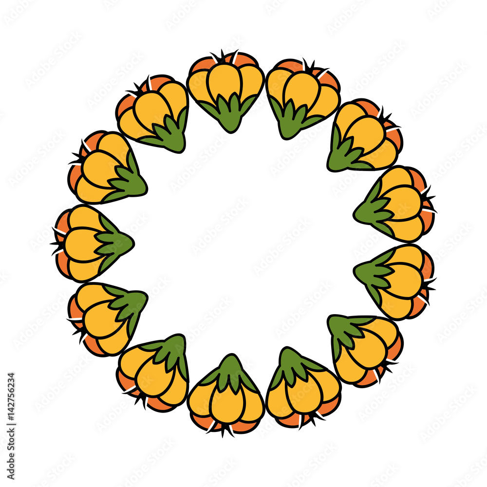 round flowers decoration design Stock Vector | Adobe Stock