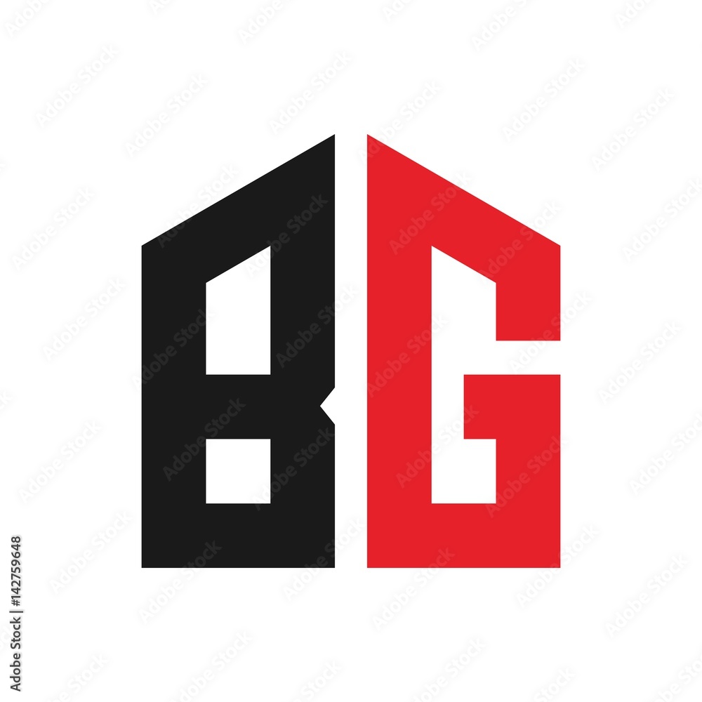 b and g logo vector. home logo. Stock Vector | Adobe Stock